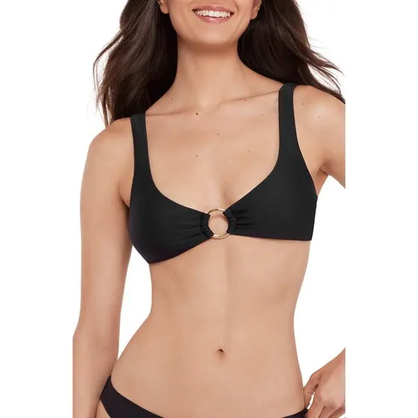 Steve Madden O-ring Bikini Top - Raven Black