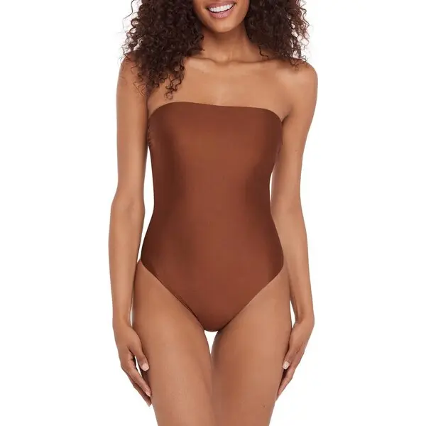 Steve Madden Open Back One-piece Swimsuit - Oak Brown