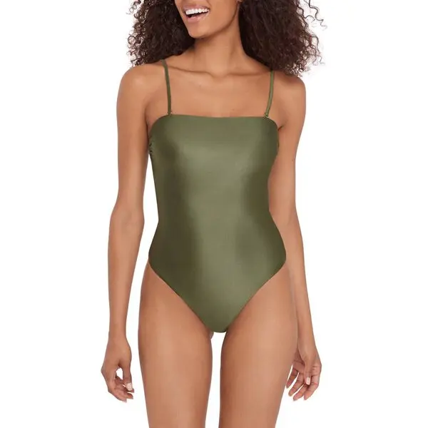 Steve Madden Open Back One-piece Swimsuit - Olive
