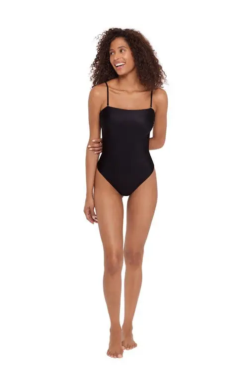 Steve Madden Open Back One-piece Swimsuit - Raven Black