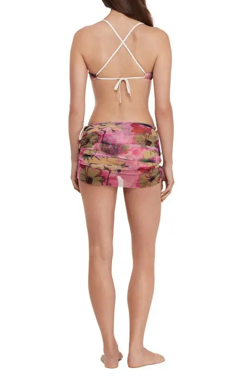 Steve Madden Ruched Sheer Mesh Miniskirt