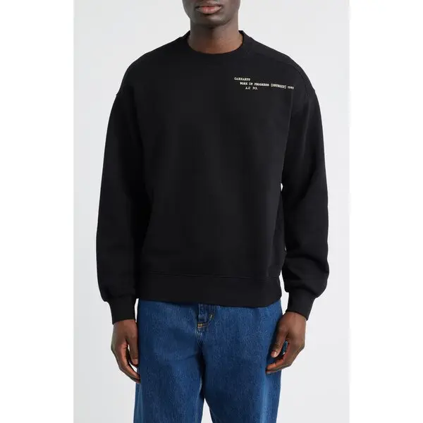 Carhartt Work In Progress Graphic Cotton Sweatshirt - Black