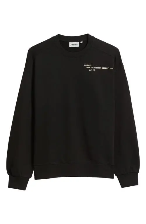 Carhartt Work In Progress Graphic Cotton Sweatshirt - Black