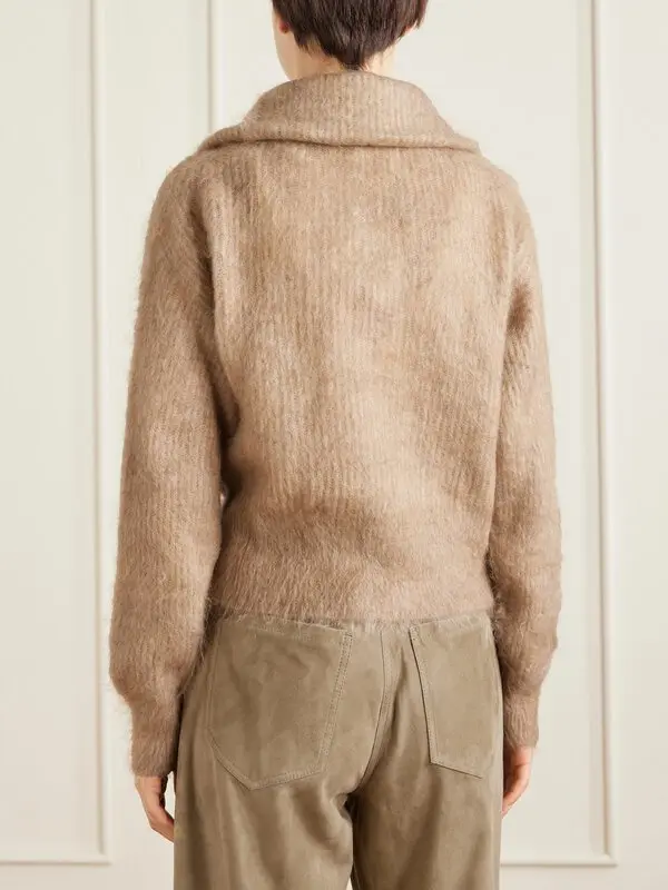 Brunello Cucinelli Ribbed Brushed-knit Zip-up Cardigan