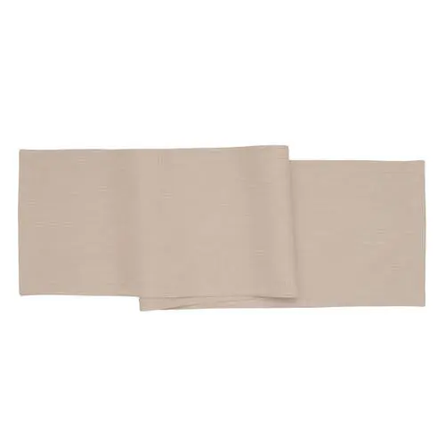 C&F HOME Hemstitch Solid Tan 100% Cotton Cloth Table Runner 14" X 72 - Brown