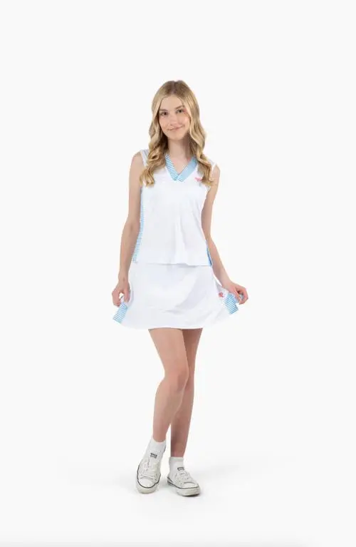 LOVE ALL Tracy Striped Athletic Top - Blue
