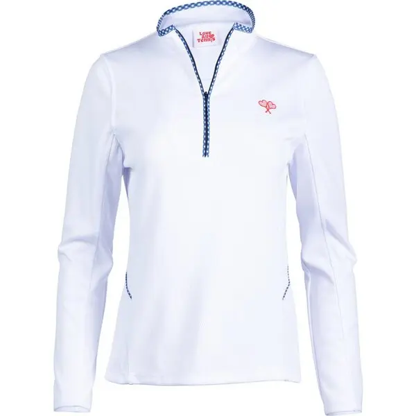 LOVE ALL 1/4 Zip Tracy Jacket Gingham - Blue