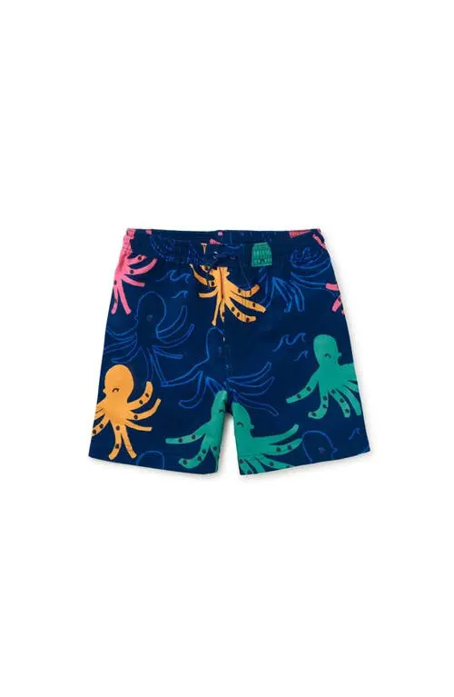 TEA COLLECTION Mid-length Swim Trunks - Sketched Octopus