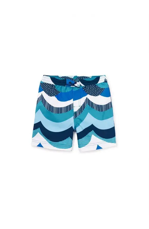 TEA COLLECTION Mid-length Swim Trunks - Scallop Waves