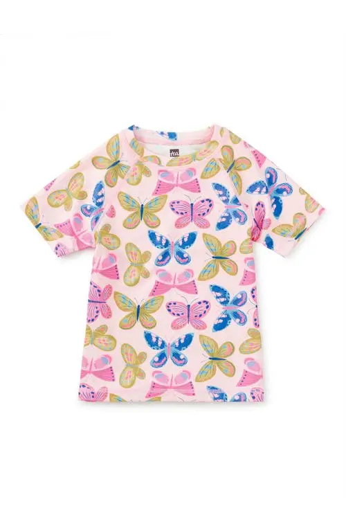 TEA COLLECTION Short Sleeve Upf 50+ Rash Guard - Flutter Fiesta