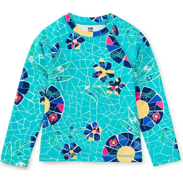 TEA COLLECTION Long Sleeve Rash Guard - Mosaic Floral