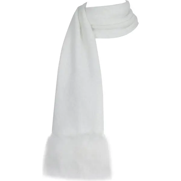 MISS CIRCLE Selma Wool-blend Ribbed Knit Scarf - White