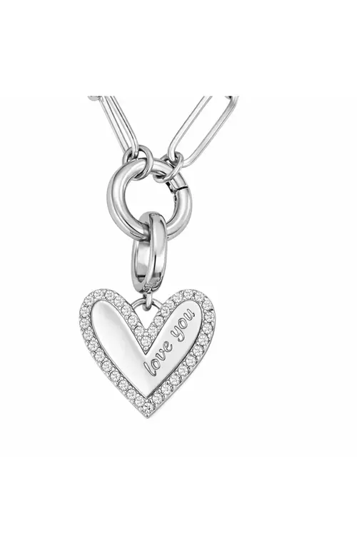 DLORIA Elena "love You" Heart Necklace - Silver