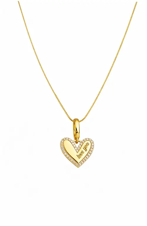 HOLLYWOOD SENSATION Pavé Heart Pendant Necklace - Gold