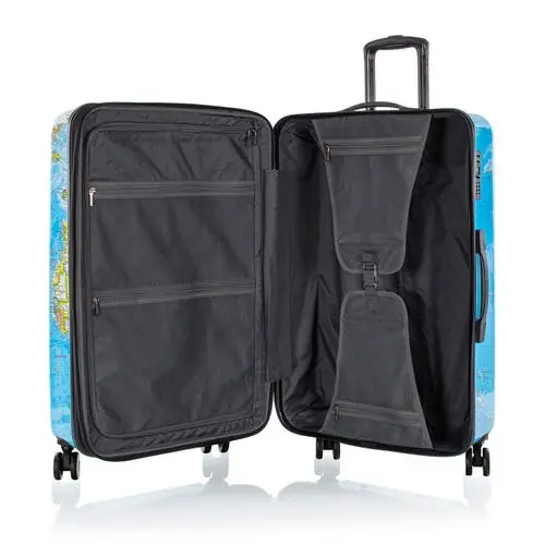 HEYS Journey 3g 30-inch Fashion Spinner® Luggage - Blue Maps