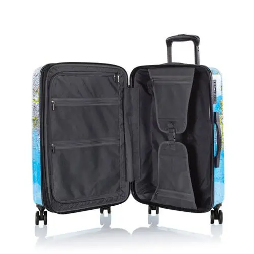 HEYS Journey 3g 26-inch Fashion Spinner® Luggage - Blue Maps