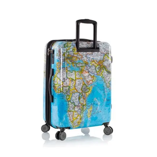 HEYS Journey 3g 26-inch Fashion Spinner® Luggage - Blue Maps