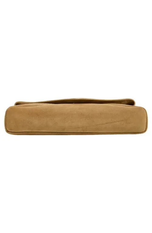 Saint Laurent Large Cassandre Suede Envelope Clutch - Light Cumin
