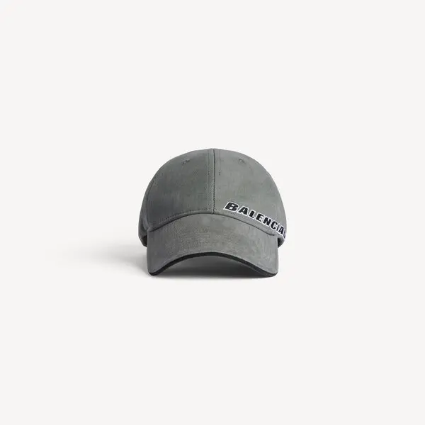 Balenciaga Tilted Typo Cap - Grey & Silver