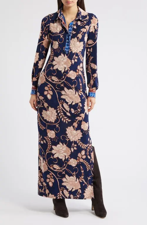 Julia Jordan Floral Print Long-sleeve Dress - Navy Multi
