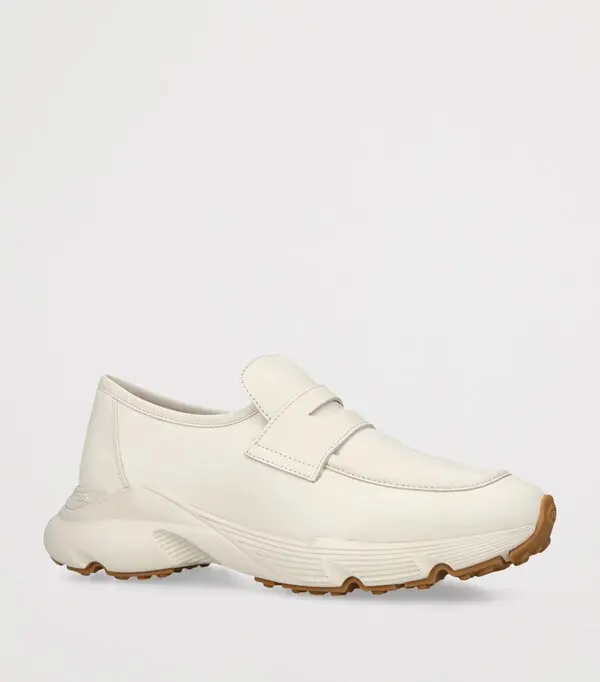 TOD'S Leather Sport 54 Loafers - Beige