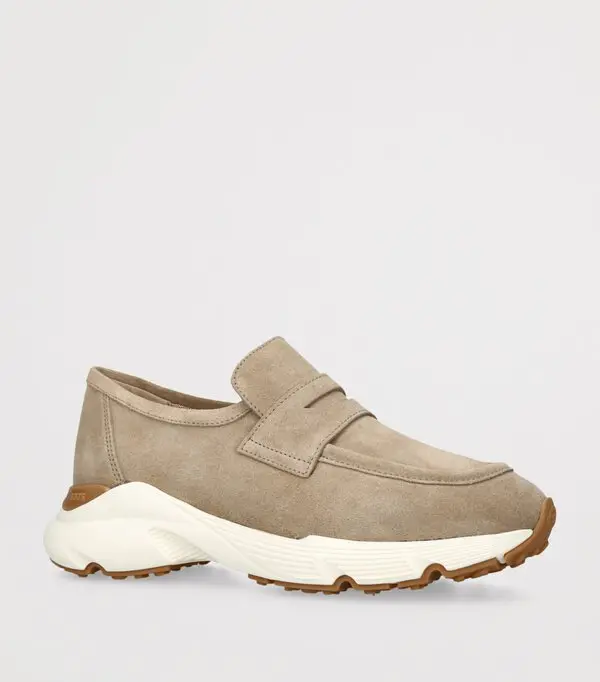 TOD'S Suede Sport 54 Loafers - Beige
