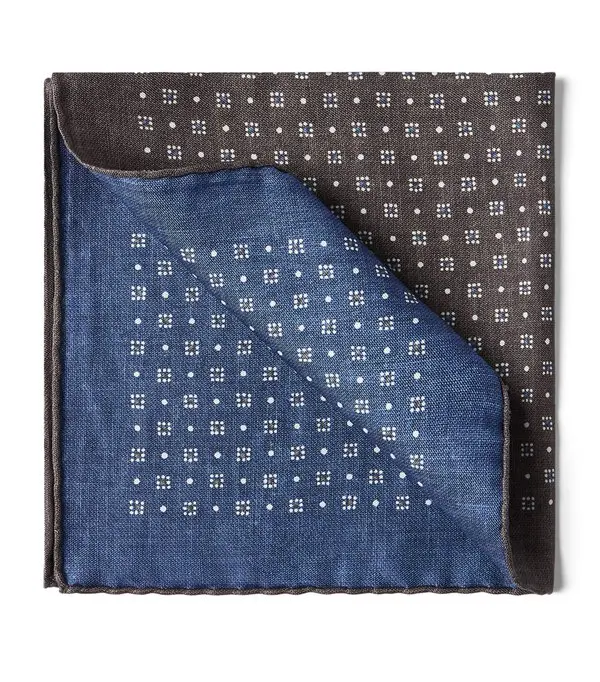 Brunello Cucinelli Silk Patterned Pocket Square - Brown