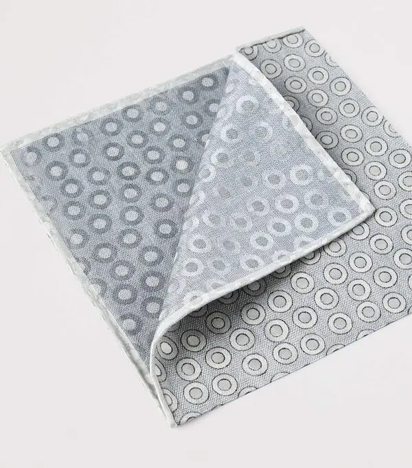 Brunello Cucinelli Silk Polka-dot Pocket Square - Grey