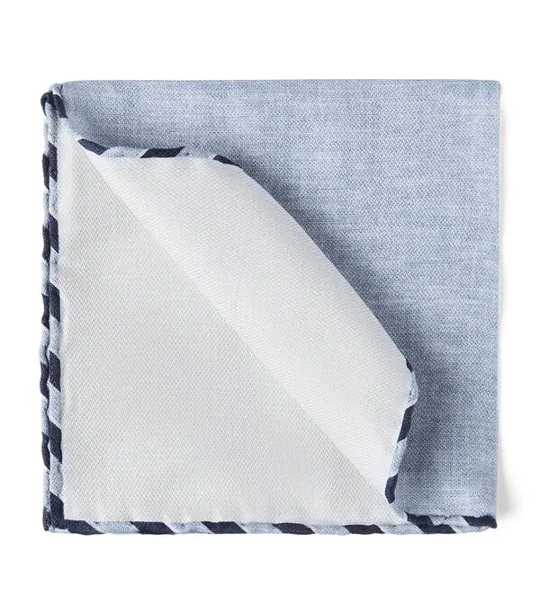 Brunello Cucinelli Silk Pocket Square - White