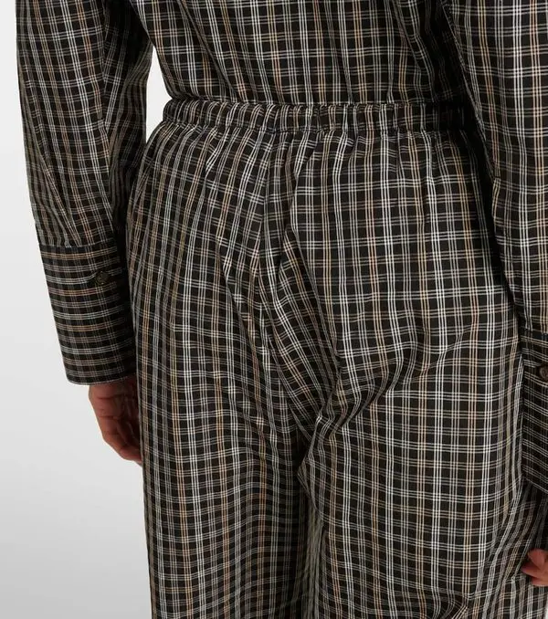 RÓHE Checked Cotton Wide-leg Trousers