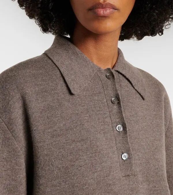 RÓHE Wool And Cashmere Polo Sweater - Grey