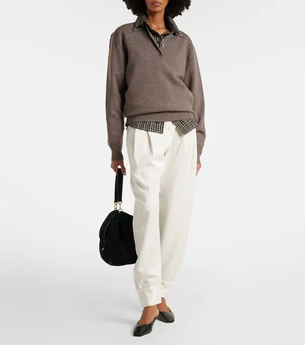 RÓHE Wool And Cashmere Polo Sweater - Grey