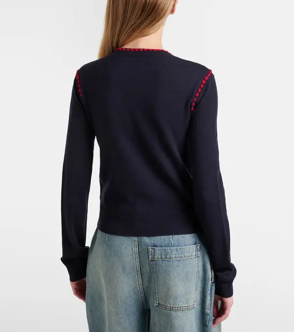 Loewe Scarf-detail Wool Sweater - Blue