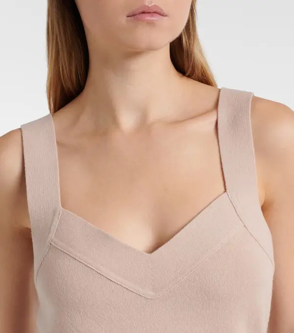 Givenchy Logo Wool And Cashmere Tank Top - Pink