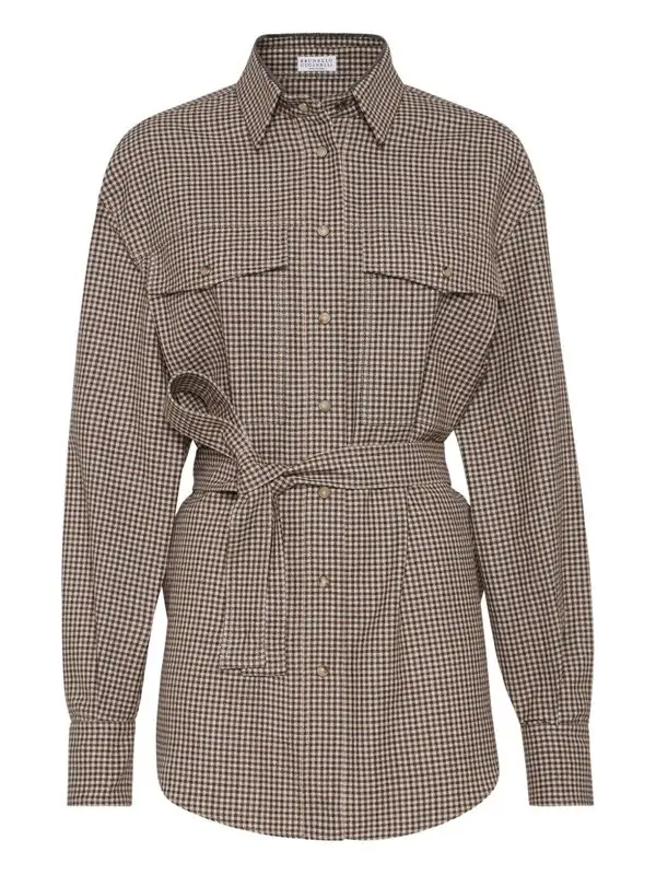 Brunello Cucinelli Wool Checked Shirt