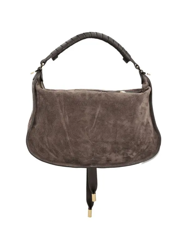 Chloé Marcie Suede Leather Shoulder Bag - Brown