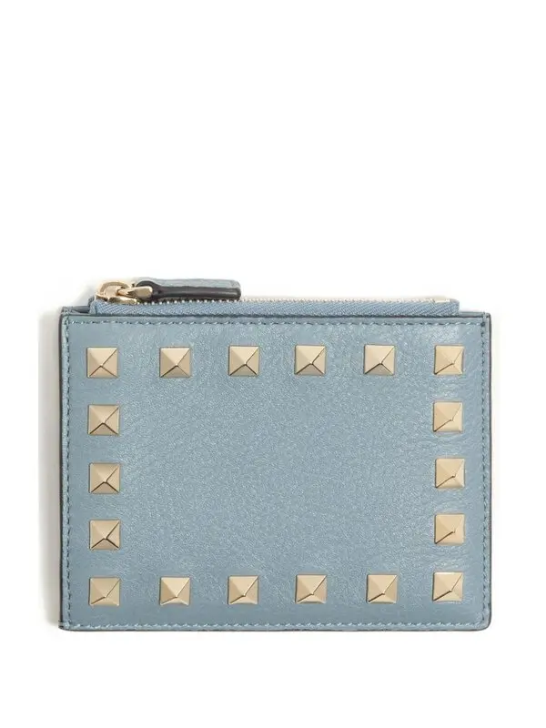 Valentino Garavani Rockstud Leather Coin Purse - Grey