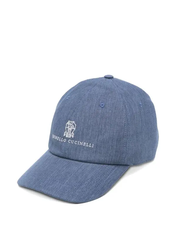 Brunello Cucinelli Logo Baseball Cap - Blue