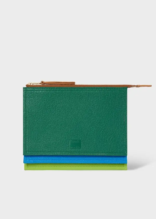 Paul Smith Leather Concertina Zip Pouch