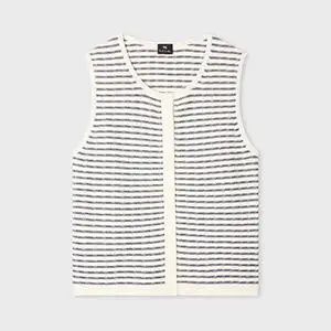Paul Smith Knitted Stripe Waistcoat - White