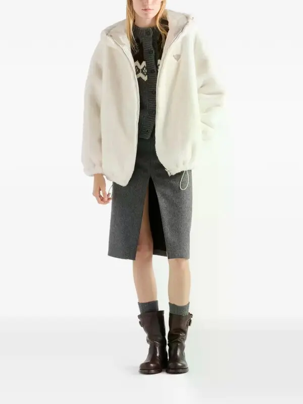 Prada Hooded Reversible Jacket - Neutrals