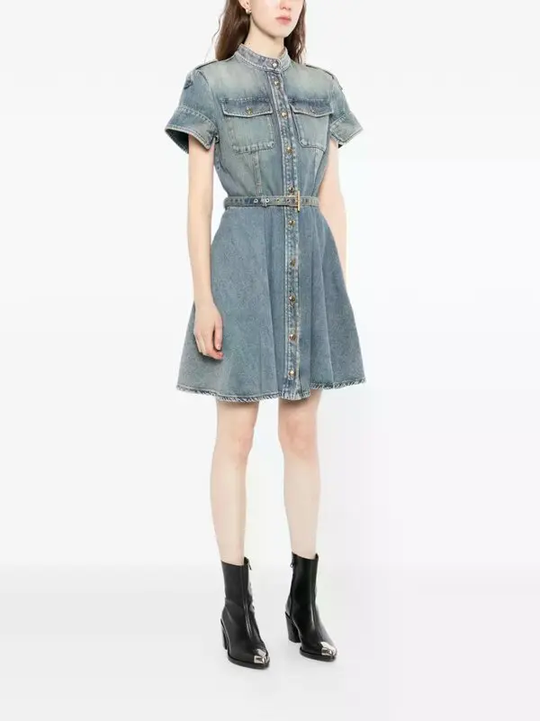 Alexander McQueen Denim Mini Dress - Blue