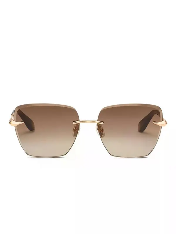 Roberto Cavalli Rimless Square Sunglasses - Gold