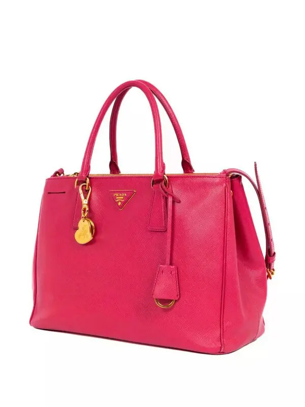 Prada Charm Detail Tote Bag - Pink