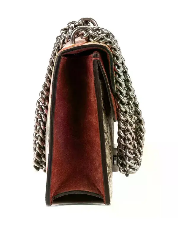 Gucci Floral Print Crossbody Bag With Chain