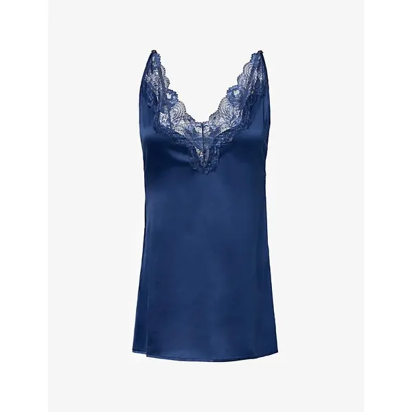 Bluebella Isabella Satin Chemise - Navy Peony