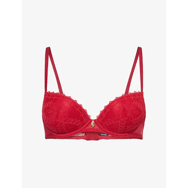AUBADE Mystery Of Love Plunge Lace Bra - Cherry