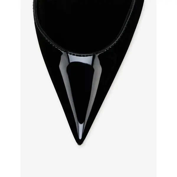 CHRISTIAN LOUBOUTIN Miss Z 100 Patent-leather Slingback Heeled Courts - Black