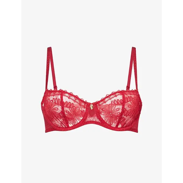 AUBADE Mystery Of Love Half Cup Lace Bra - Cherry