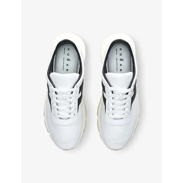 Hogan Nuovo Hyperlight Leather Trainers - White/blk